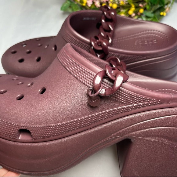 CROCS | Shoes | Crocs Siren Chain Brown Chunky Platform Clogs Size 2 ...